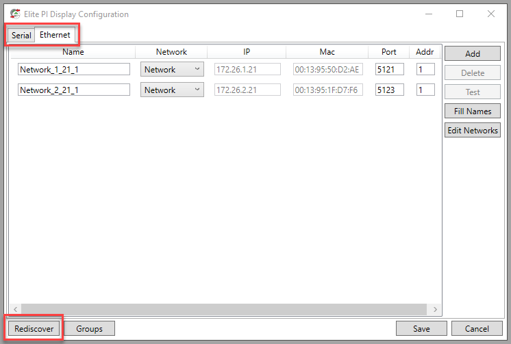 Updating the IP address of an ENET networking router in the Elite PI Transfer program – C.E ...